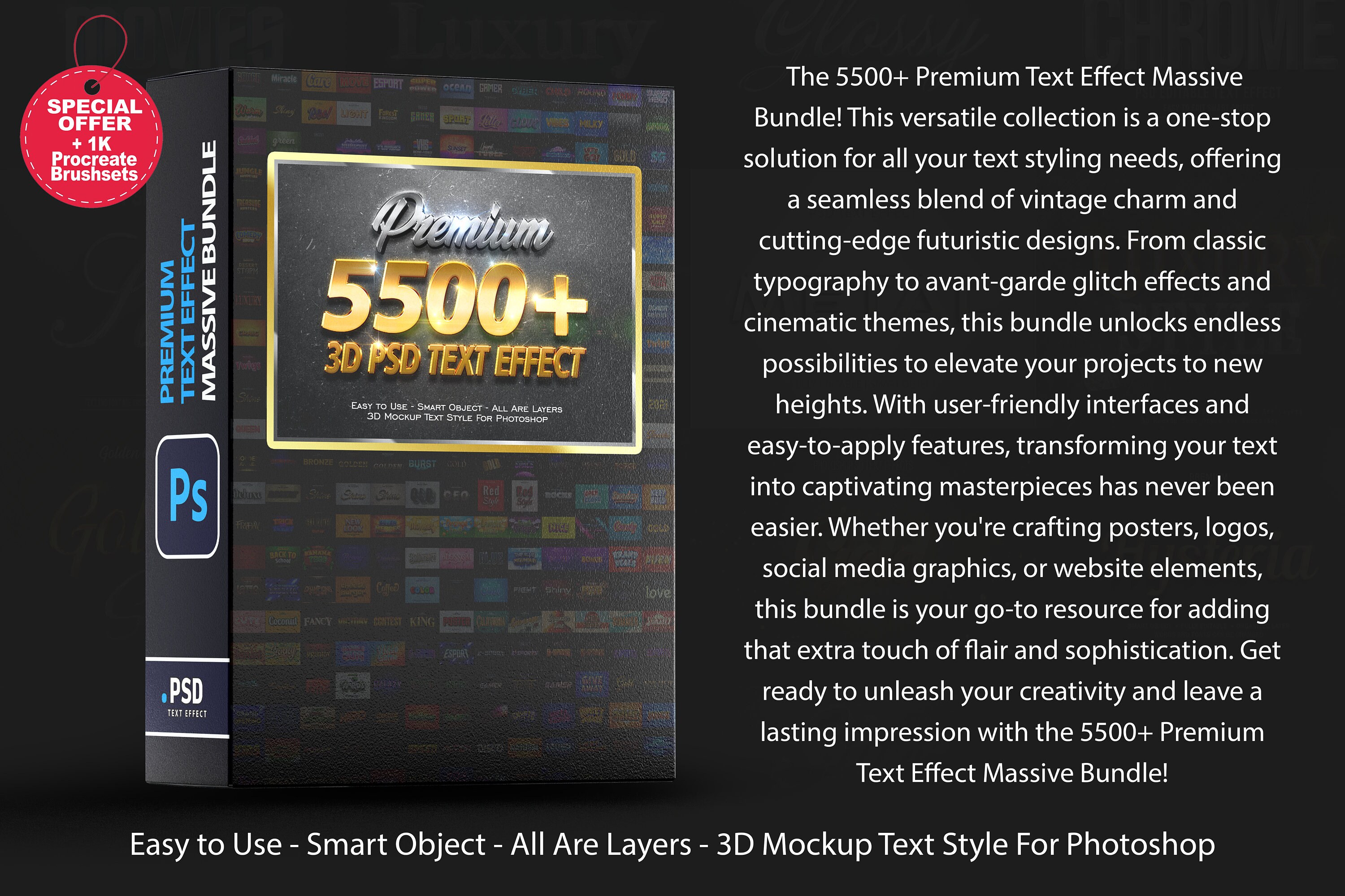 5500+ Premium Photoshop PSD 3D Mockup Text Effect Massive Bundle ...
