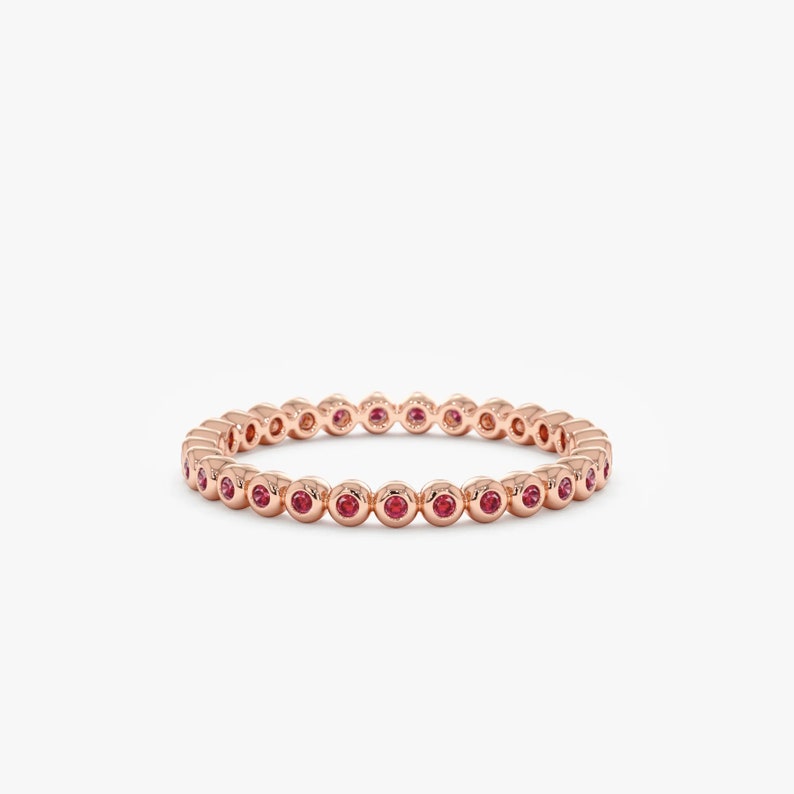 Ruby Eternity Band, Bezel Set Band, 14K Solid Gold Full Eternity Ring ...