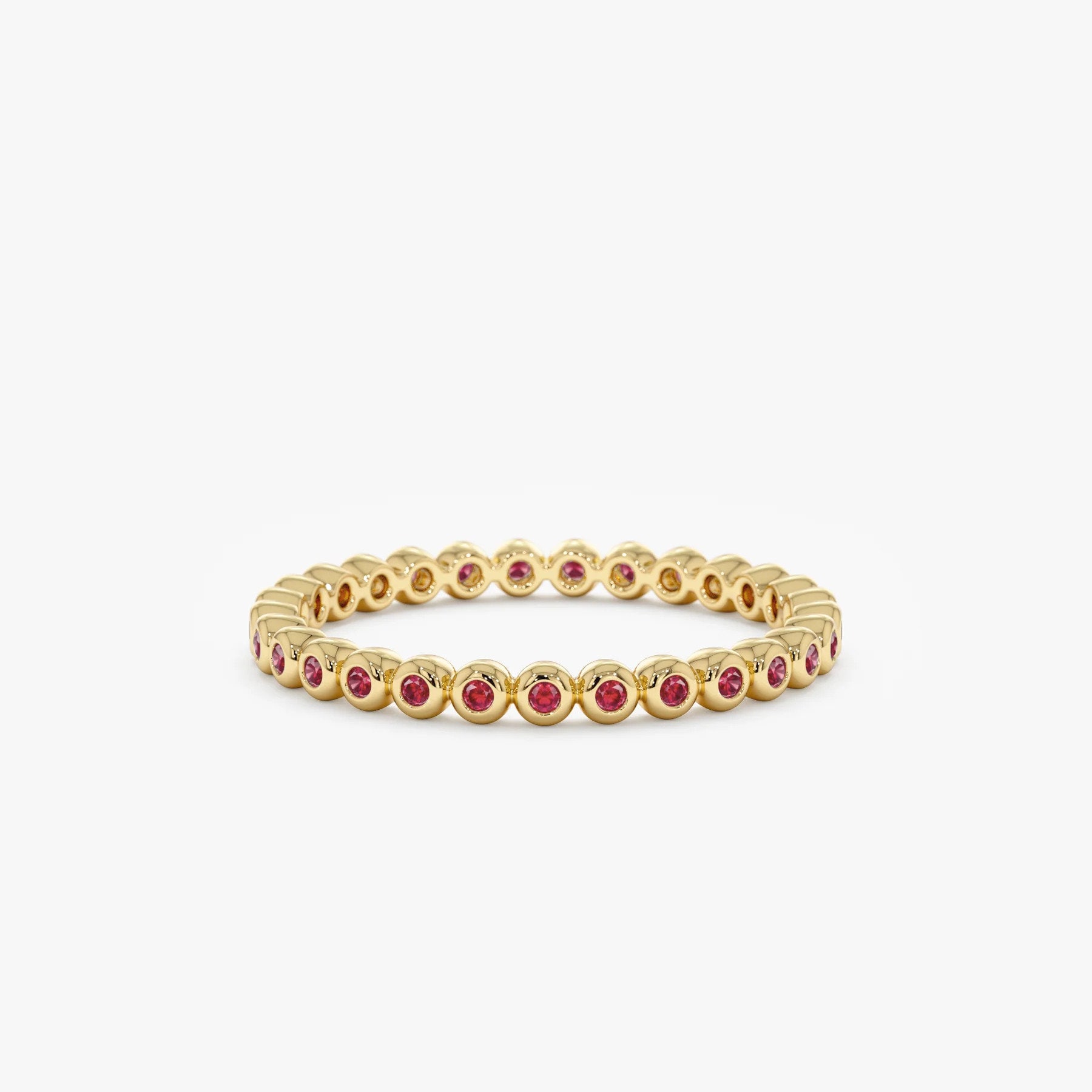 Ruby Eternity Band, Bezel Set Band, 14K Solid Gold Full Eternity Ring ...