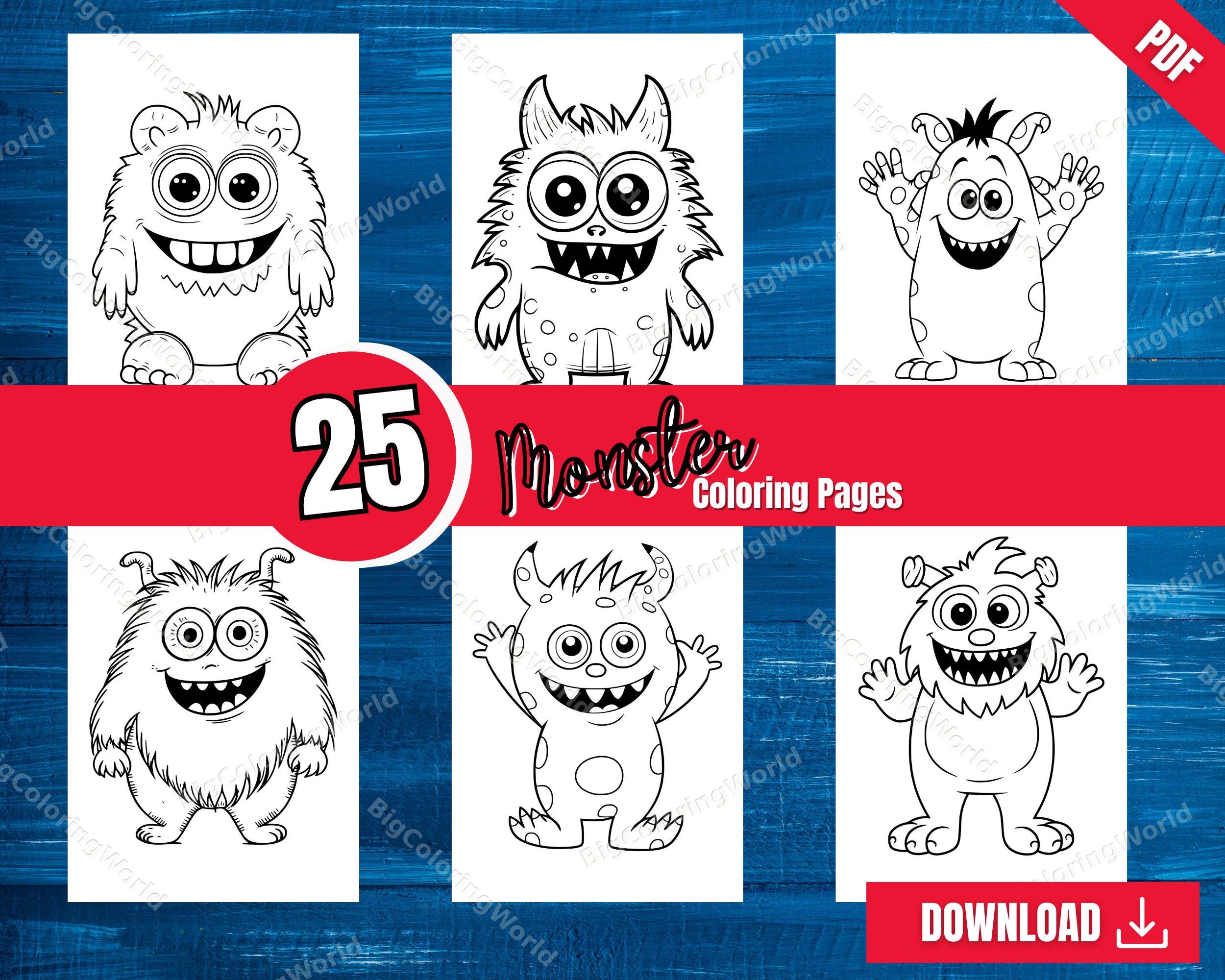 25 Cute Monster Coloring Pages to Print Download PDF Coloring Pages for ...