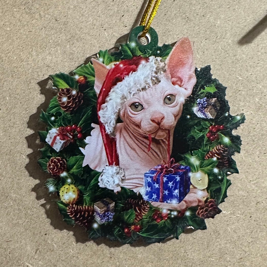 Sphynx Sphinx Hairless Cat Ornament Christmas Acrylic Savannah - Etsy