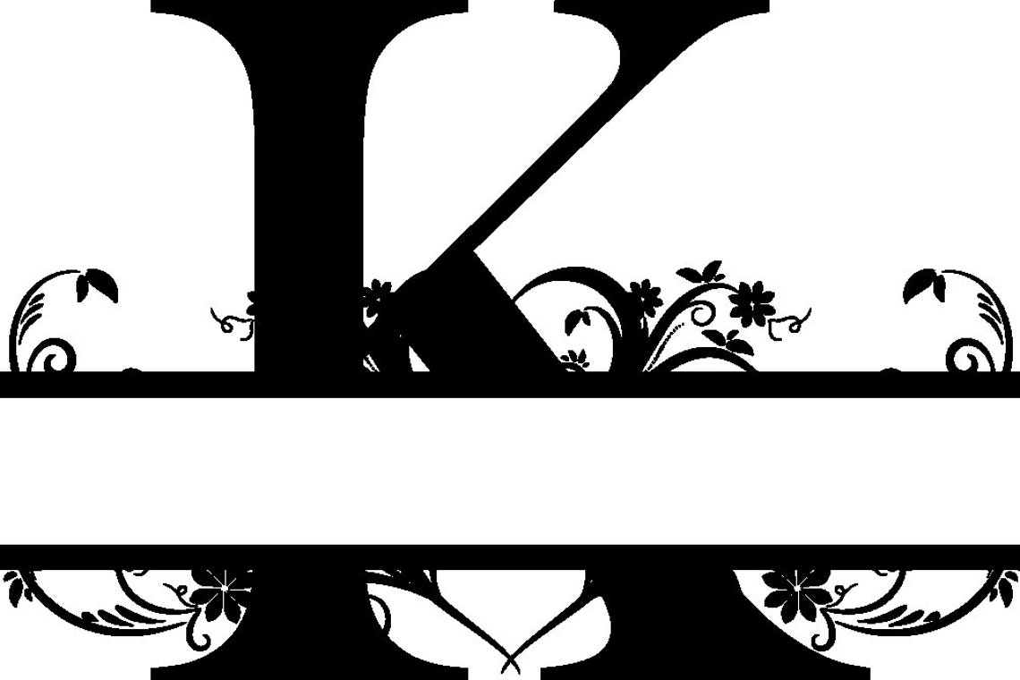 Split Monogram SVG/DXF/PNG, Split Monogram Alphabet, Family Name ...