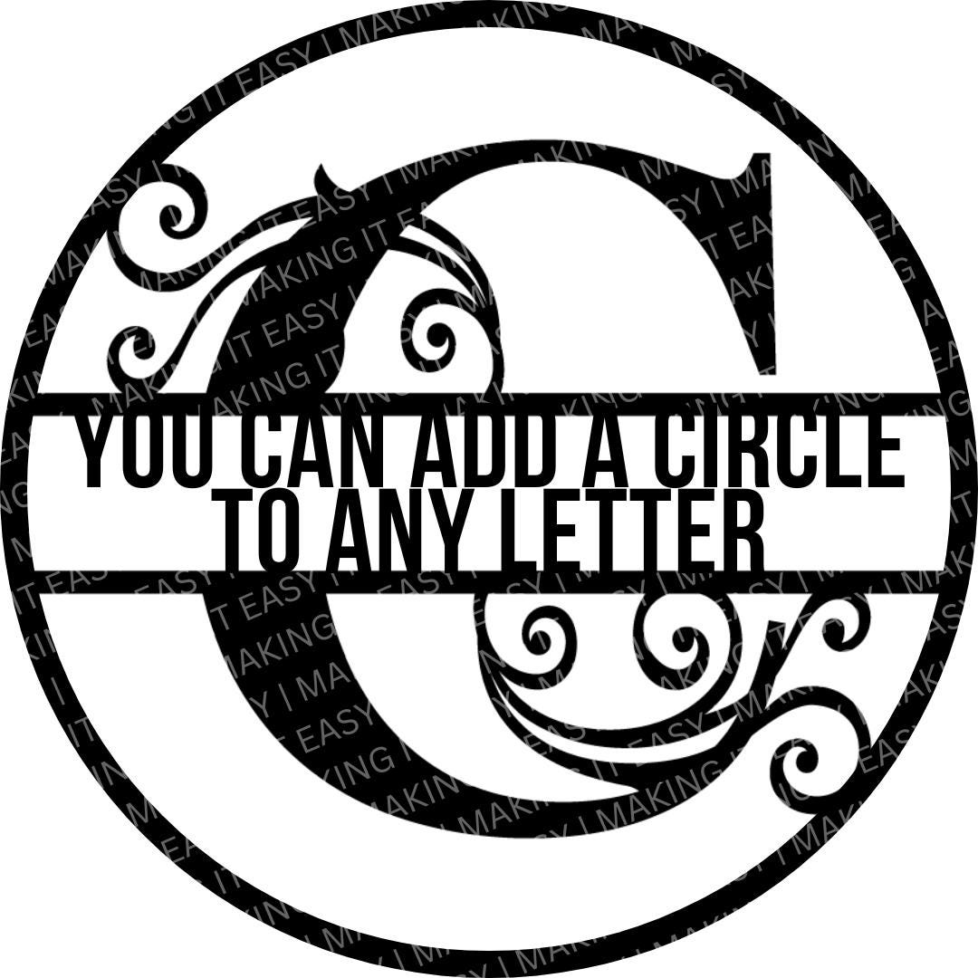Swirl Split Monogram Svg, Dxf, Png, and Eps, Split Monogram Alphabet ...