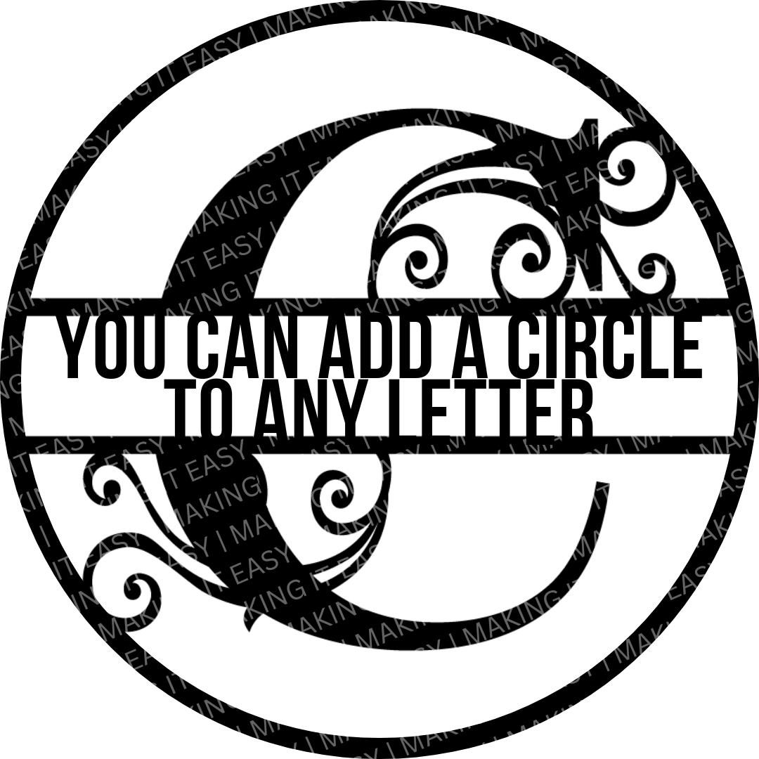 Swirl Split Monogram Svg, Dxf, Png, and Eps, Split Monogram Alphabet ...