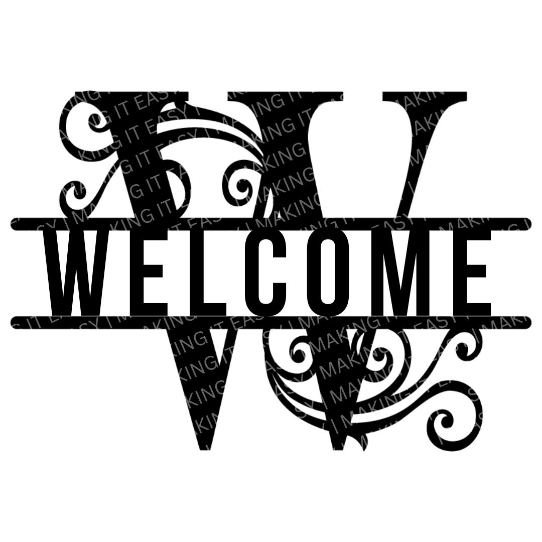 Swirl Split Monogram Svg, Dxf, Png, and Eps, Split Monogram Alphabet ...