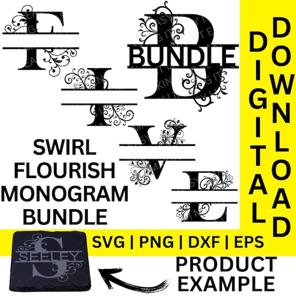 Split Monogram - Etsy
