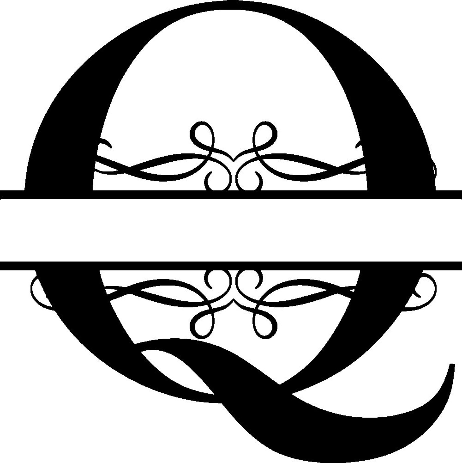 Split Monogram SVG/DXF/PNG, Split Monogram Alphabet, Family Name ...