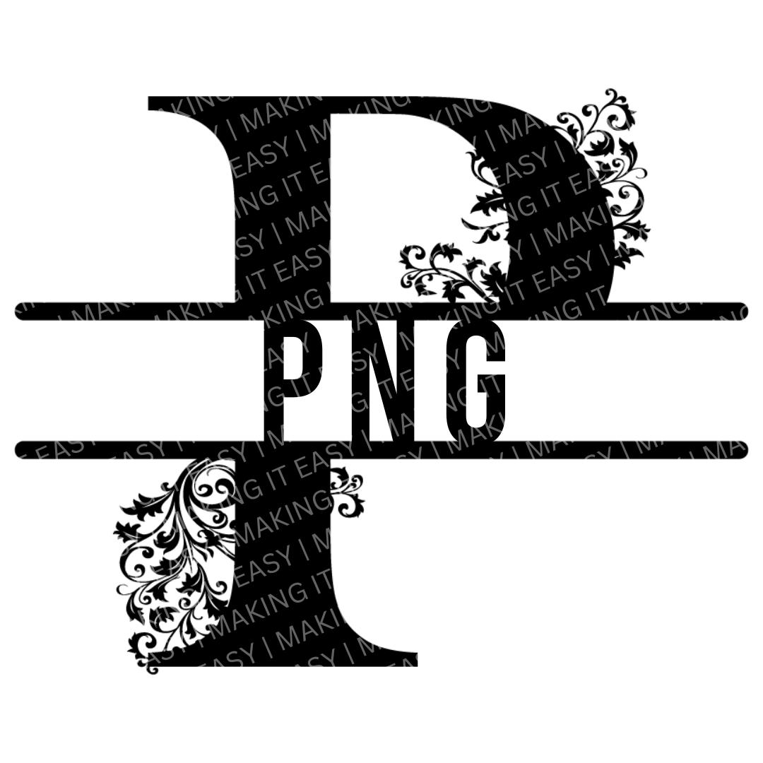 Monogram Bundle #2 - 5 Designs Svg, Dxf, Png, & Eps, Split Monogram ...