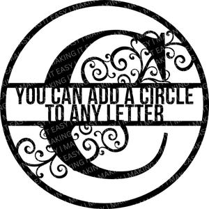 Floral Swirl Split Monogram Svg Dxf Png Eps, Split Monogram Alphabet ...