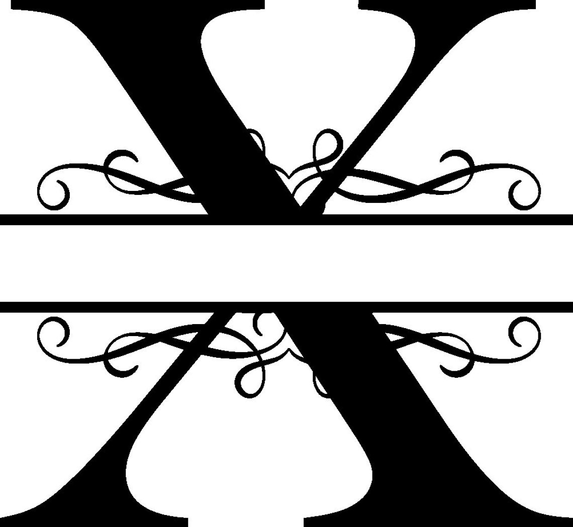 Split Monogram SVG/DXF/PNG, Split Monogram Alphabet, Family Name ...