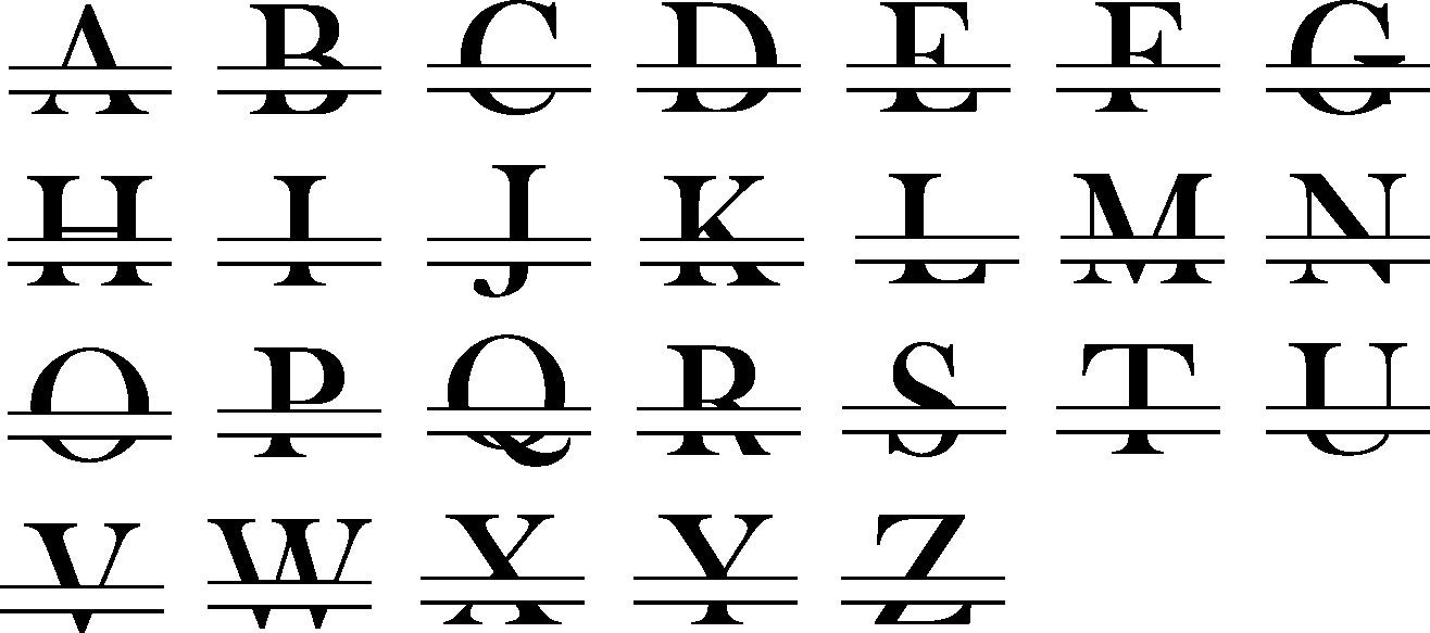 Split Monogram SVG/DXF/PNG, Split Monogram Alphabet, Family Name ...