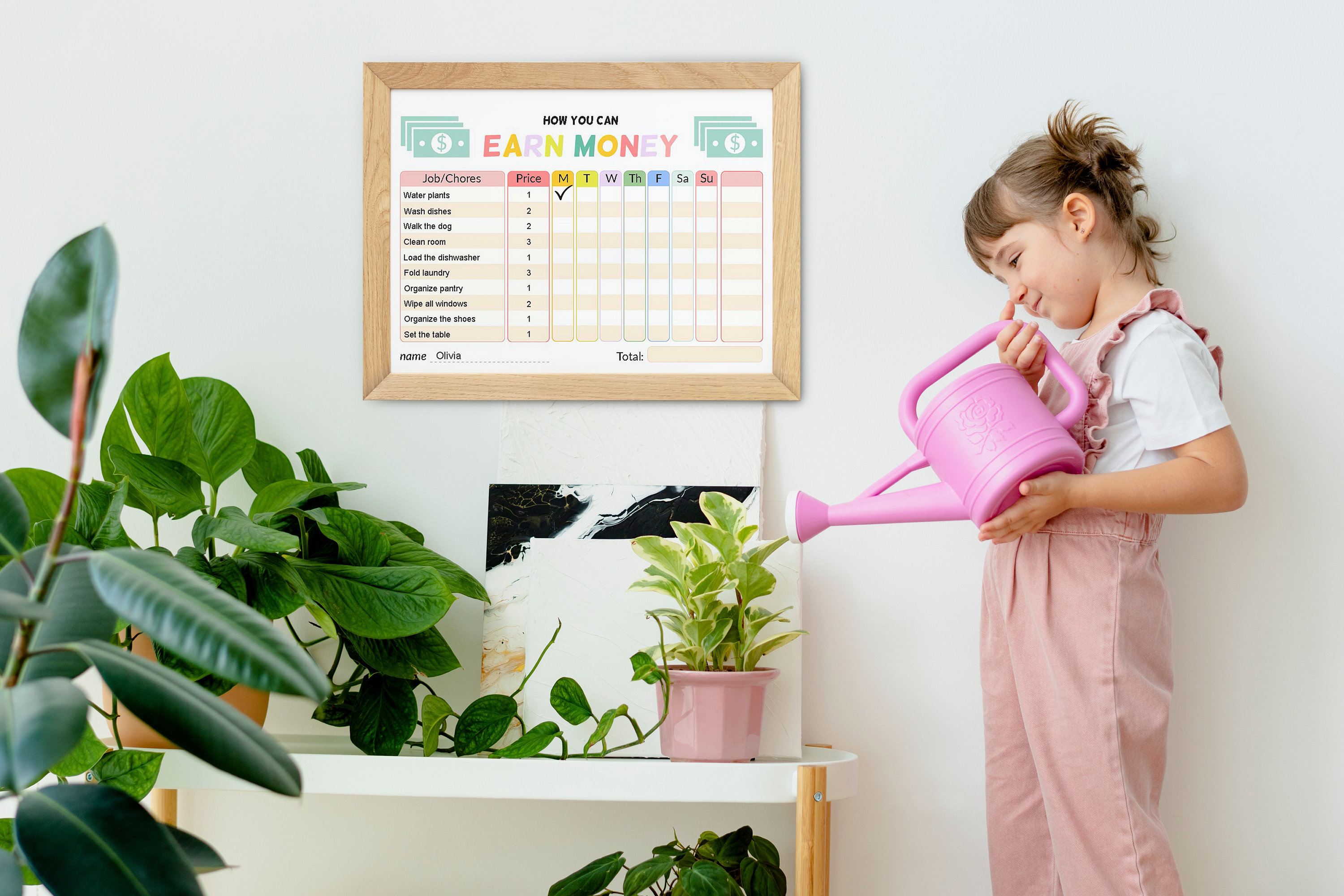Kids Reward Chart Kids Money Chore Chart, Printable Chore Chart for ...