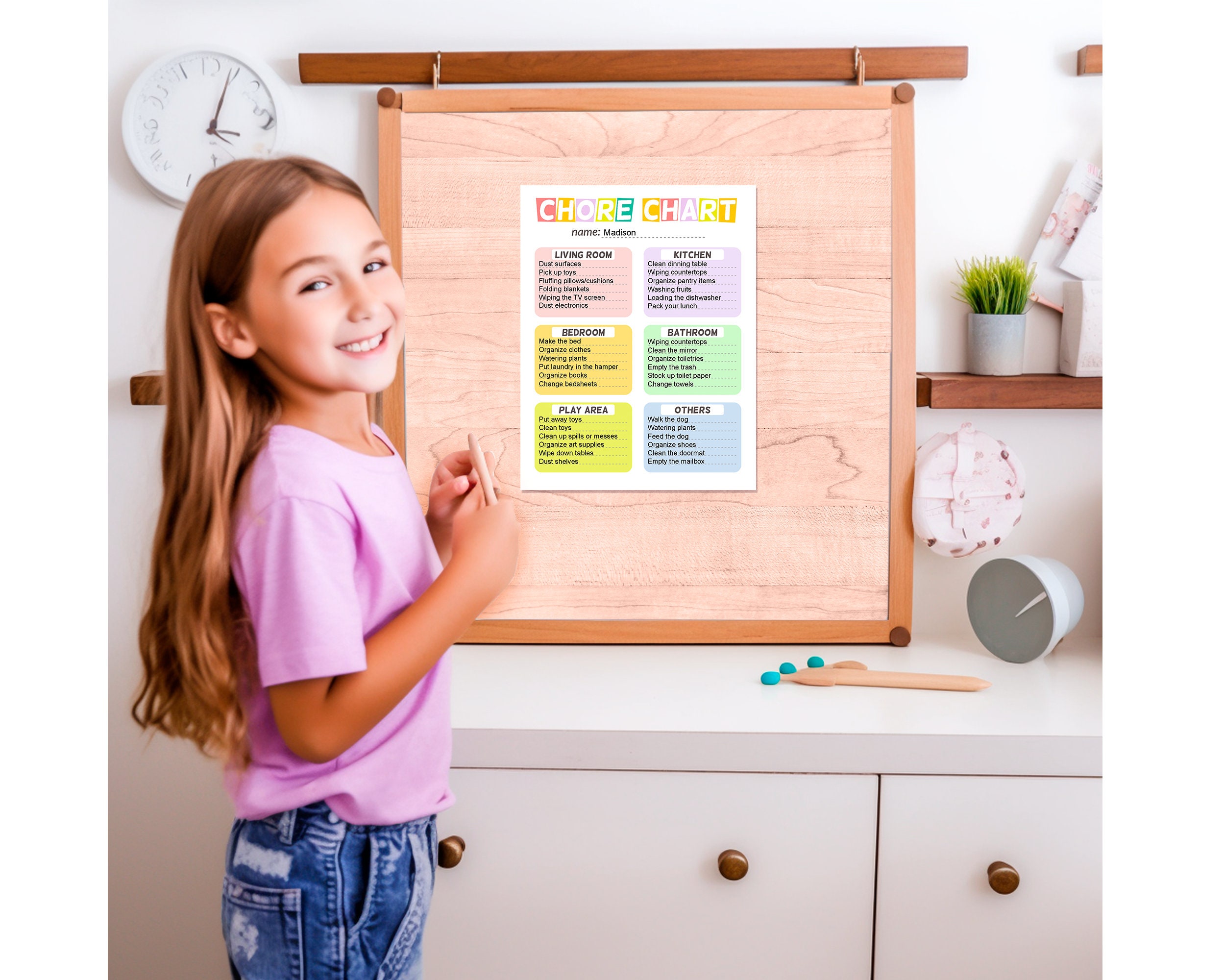 Room Chore Chart by Room Kids Room Cleaning Planner Kids - Etsy
