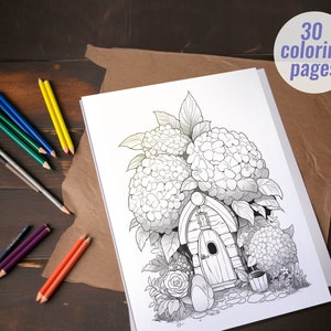 Magical Blooming Fairy Houses, Printable Coloring Pages for Kids and ...