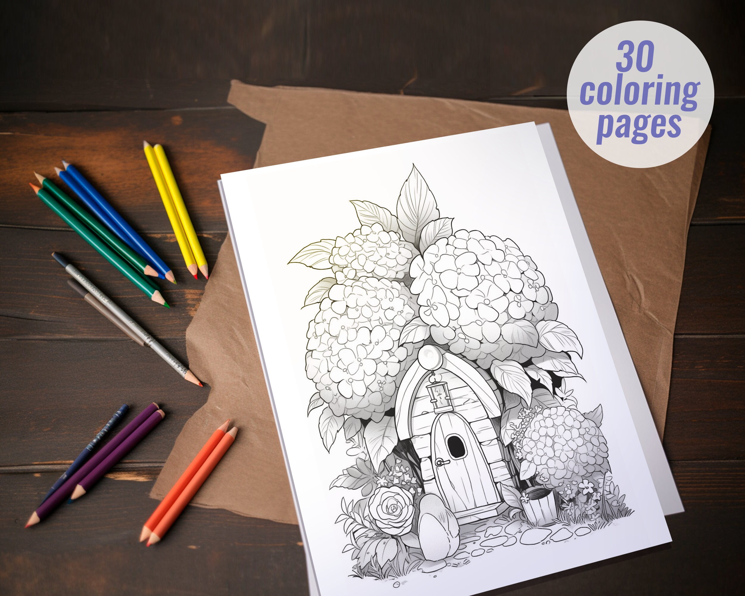 Magical Blooming Fairy Houses, Printable Coloring Pages for Kids and ...