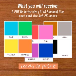 Color Cards, Montessori Flashcards, Colors Learning Game, Flashcards ...