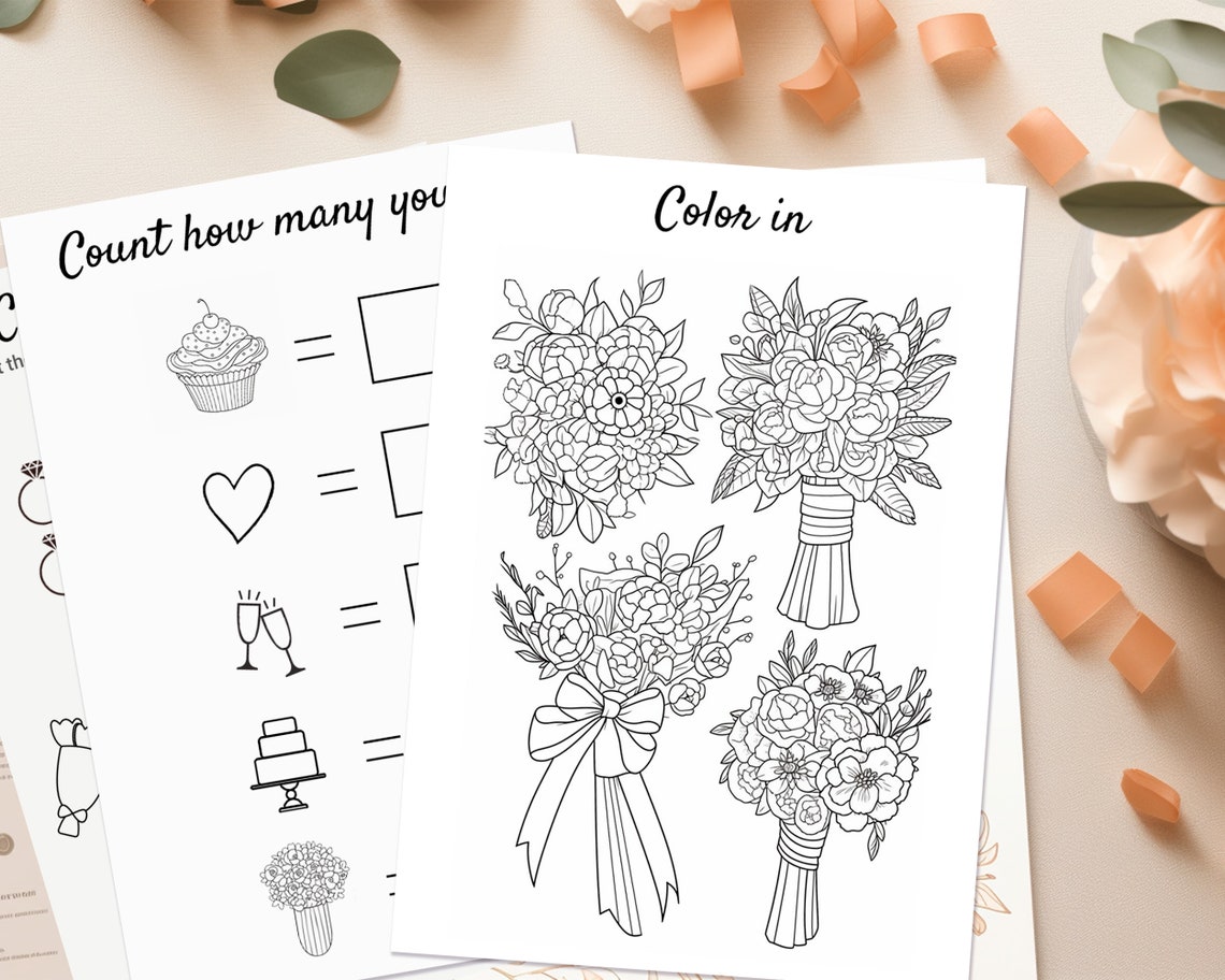 Wedding Activity Pages for Kids, Wedding Busy Book, Wedding Coloring ...