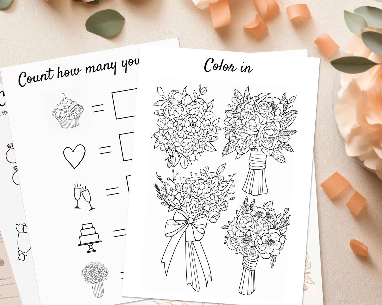Wedding Activity Pages for Kids, Wedding Busy Book, Wedding Coloring ...