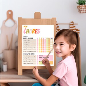 Editable Weekly Chore Chart for Kids, Reward Responsibility Chart and ...