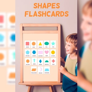 18 Colorful Shapes Flash Cards, Preschool Materials, Homeschool ...