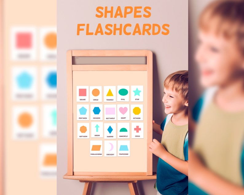 18 Colorful Shapes Flash Cards, Preschool Materials, Homeschool ...