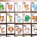 Cute Alphabet Flash Cards Animal Printable Preschool Cards, Alphabet ...