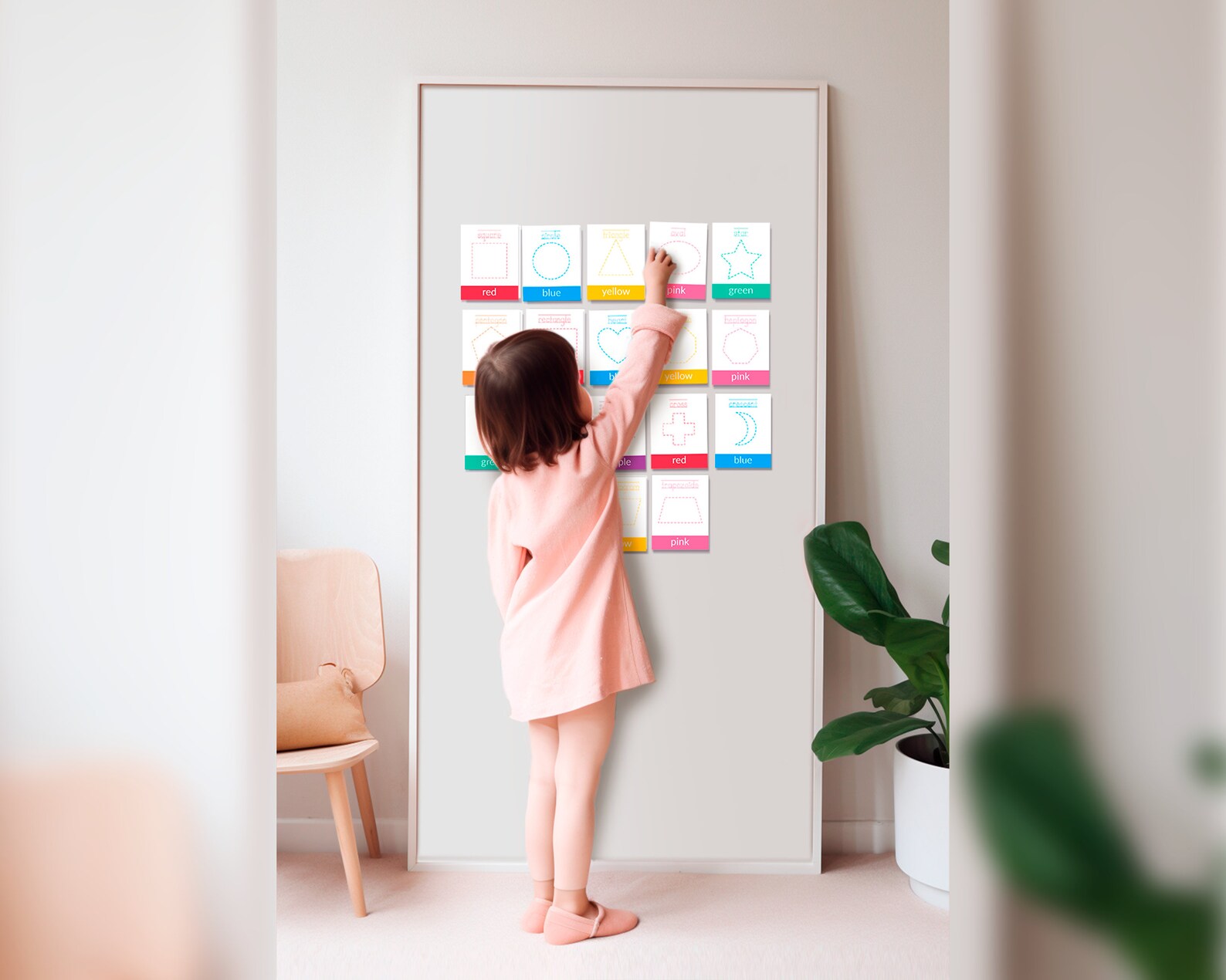 18 Colors and Shapes Flash Cards, Tracing Practice, Montessori ...