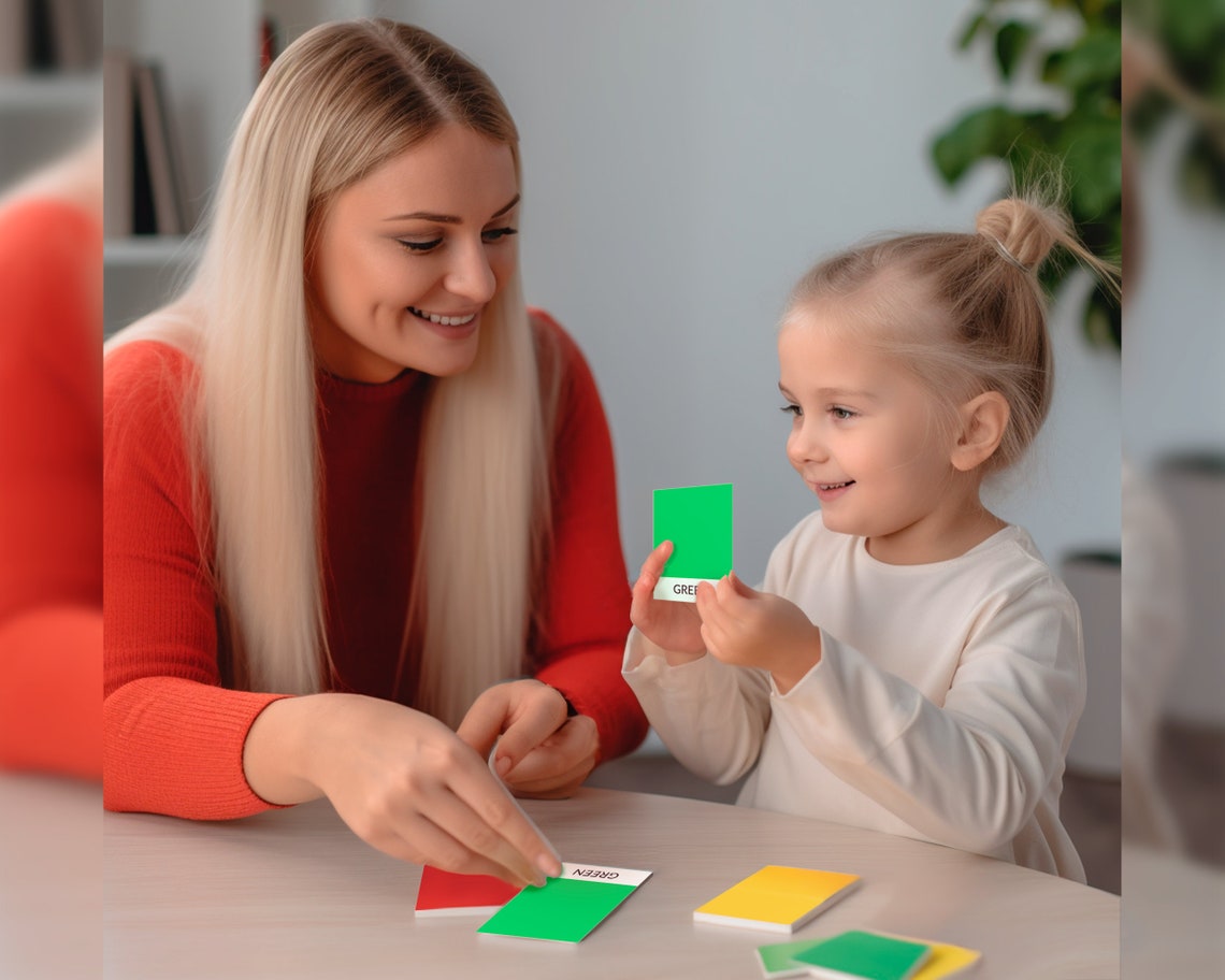 Color Cards, Montessori Flashcards, Colors Learning Game, Flashcards ...