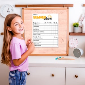 Editable Summer Chore Chart for Kids, Daily & Weekly Printable ...