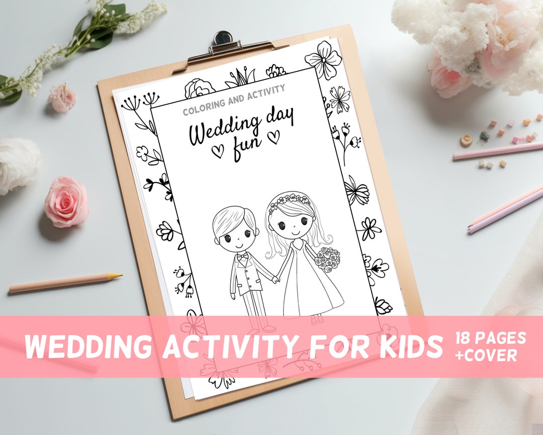 Wedding Activity Pages for Kids, Wedding Coloring, Activity Book Kids ...