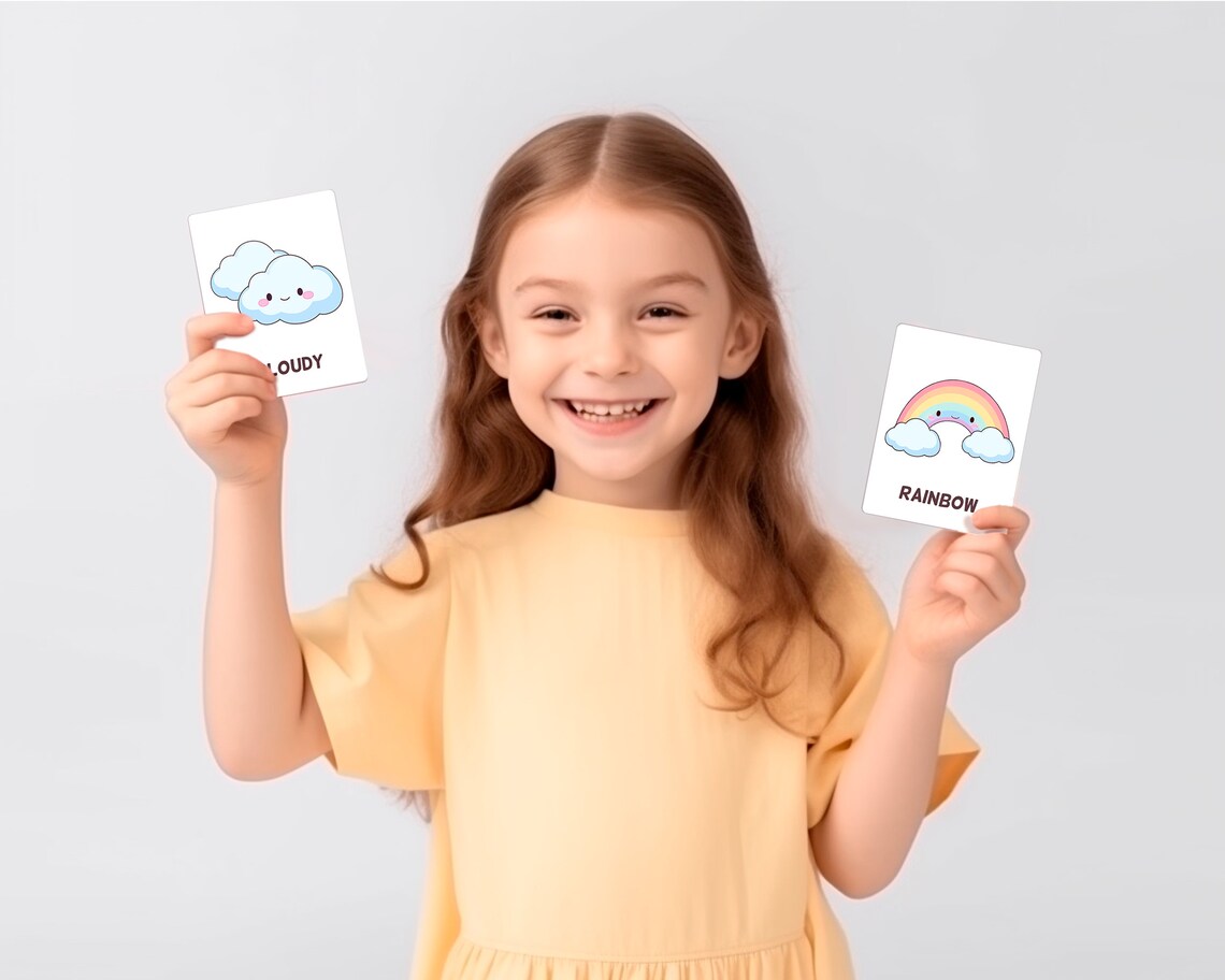 Montessori Weather Flash Cards, Printable Educational for Toddlers ...