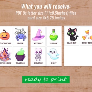 10 Halloween Flash Cards, Montessori Flash Cards, Teaching Materials ...