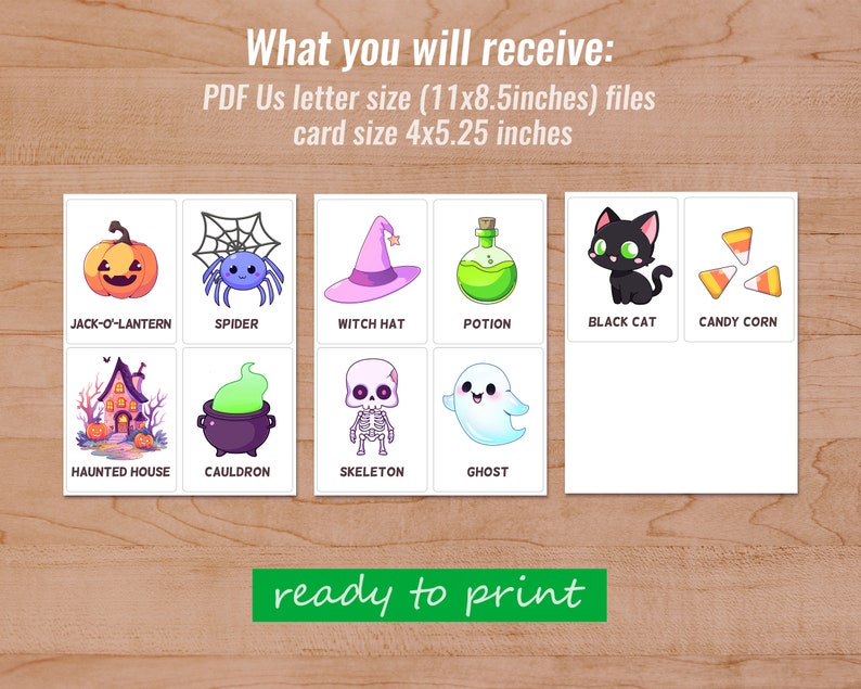 10 Halloween Flash Cards, Montessori Flash Cards, Teaching Materials ...