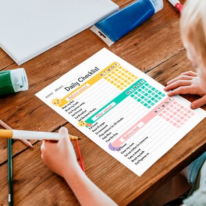 Kids Daily Checklist, Editable Chore Chart for Kids, Editable ...