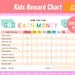 Kids Reward Chart Kids Money Chore Chart, Printable Chore Chart for ...
