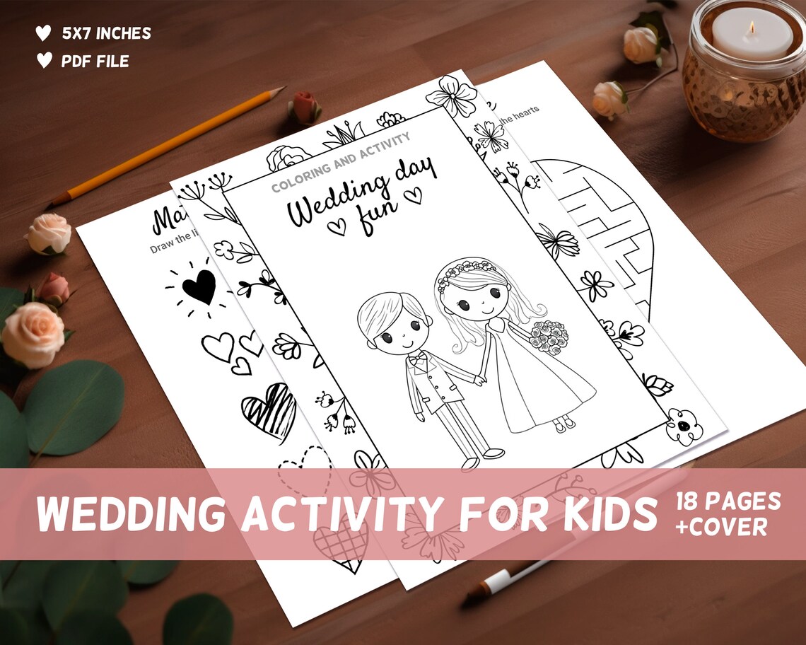 Wedding Activity Pages for Kids, Wedding Busy Book, Wedding Coloring ...
