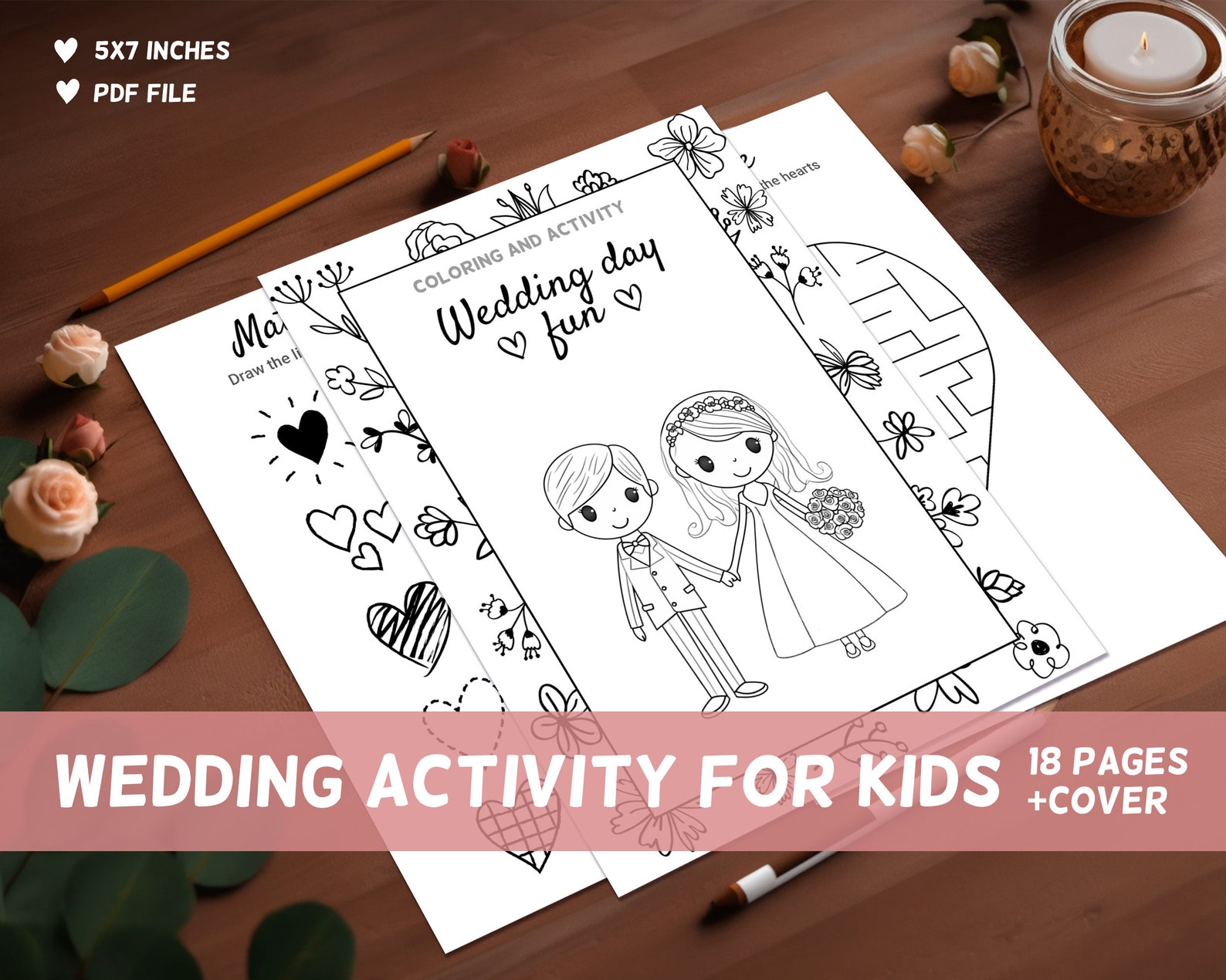 Wedding Activity Pages for Kids, Wedding Busy Book, Wedding Coloring ...