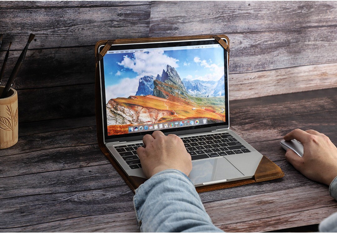 Personalized Engraving Cowhide Leather 13.3 MacBook Air/pro Case Custom ...