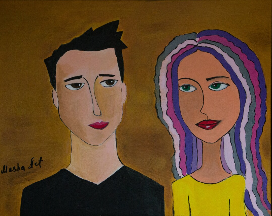 Abstract Portrait Man and Woman - Etsy