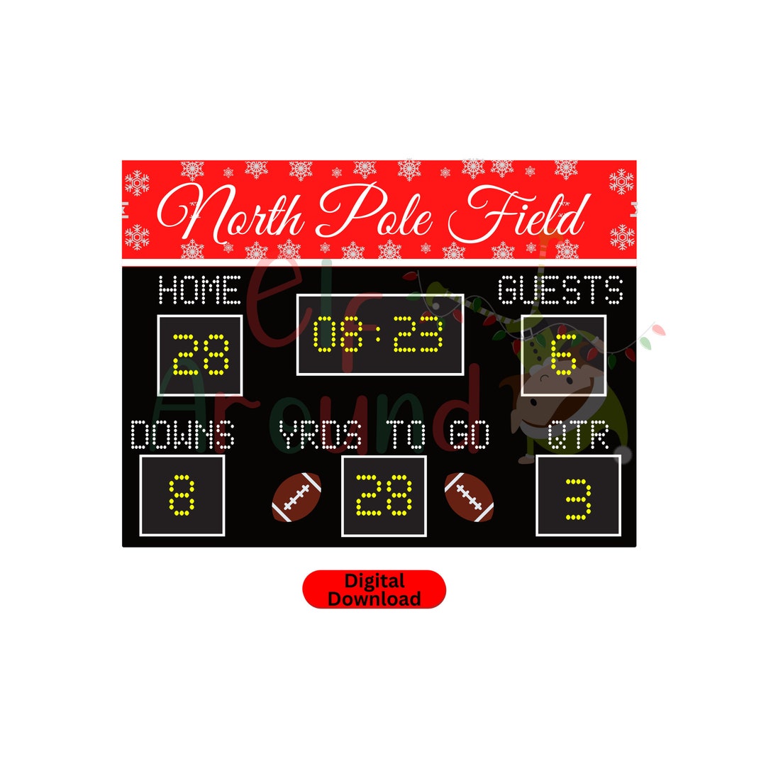 Elf Football Field Scorboard Digital Download DIGITAL - Etsy Canada