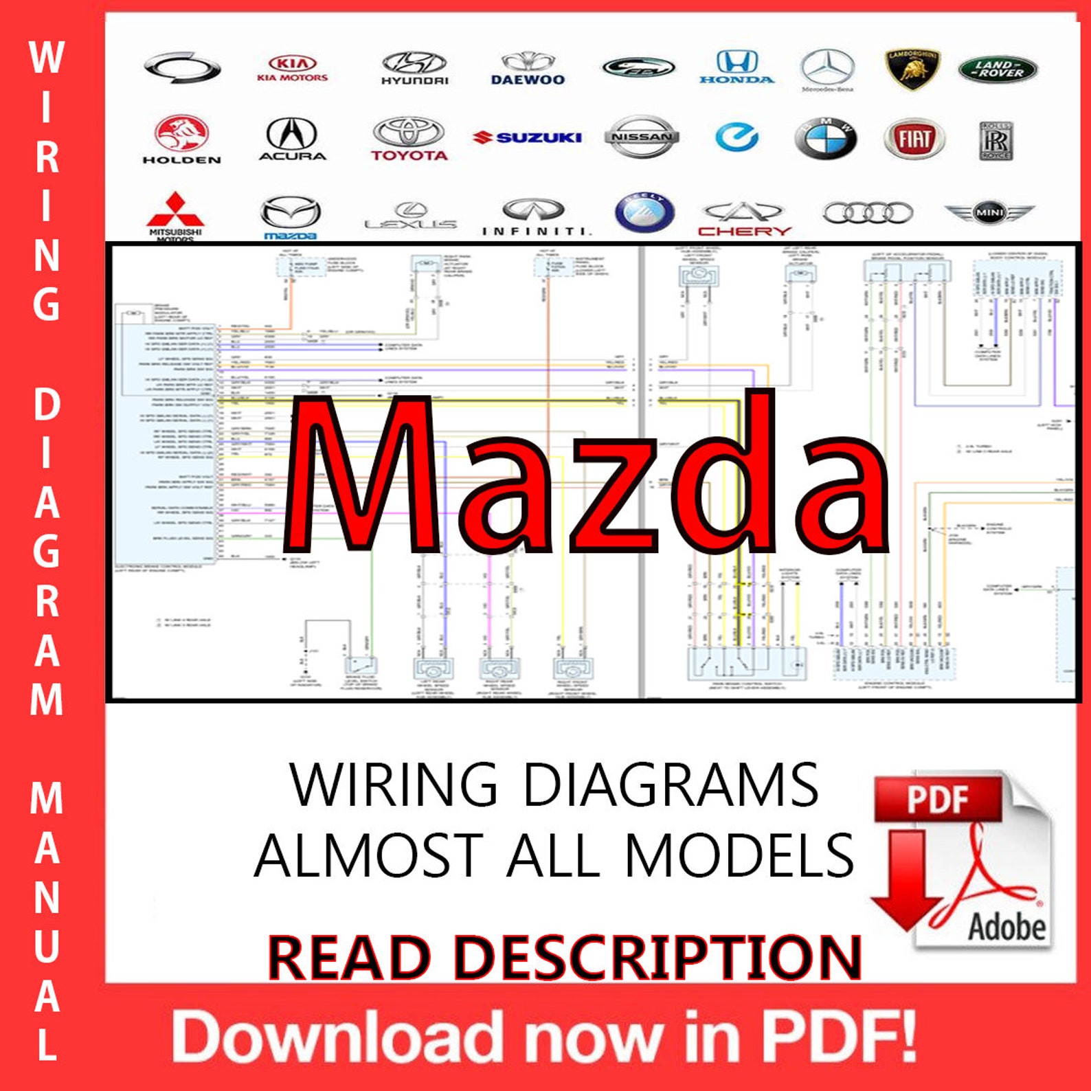 Mazda Wiring Diagrams Manual PDF Almost All Models - Etsy