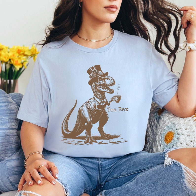 Tea Rex Shirt Tea Time Shirt Punny Shirts Men Funny Tee Shirts ...