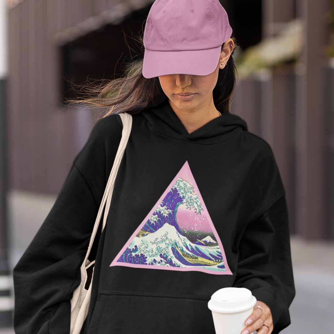 Enby Hoodie Subtle Nonbinary Kanagawa Wave Shirt Subtle Lesbian Subtle