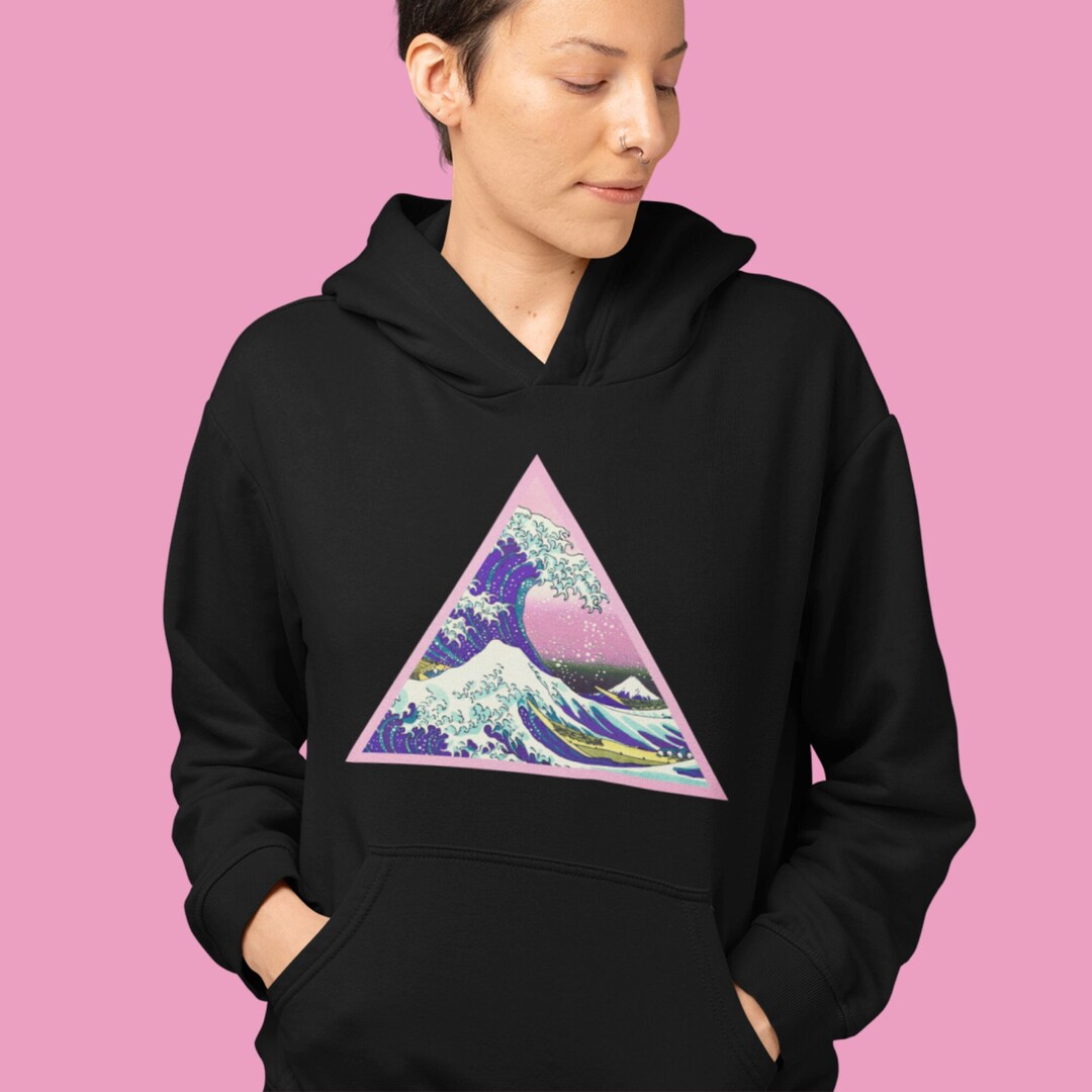 Enby Hoodie Subtle Nonbinary Kanagawa Wave Shirt Subtle Lesbian Subtle ...