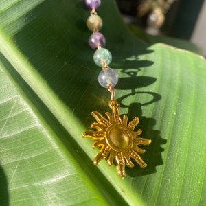 Sun Handmade Car Charm- Green and Purple -rearview Mirror Decor-cute ...