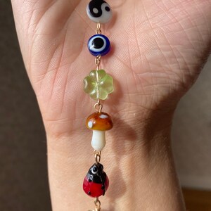 Good Luck Car Charm. Car Accessory With Lampwork Glass, Shell and Evil ...