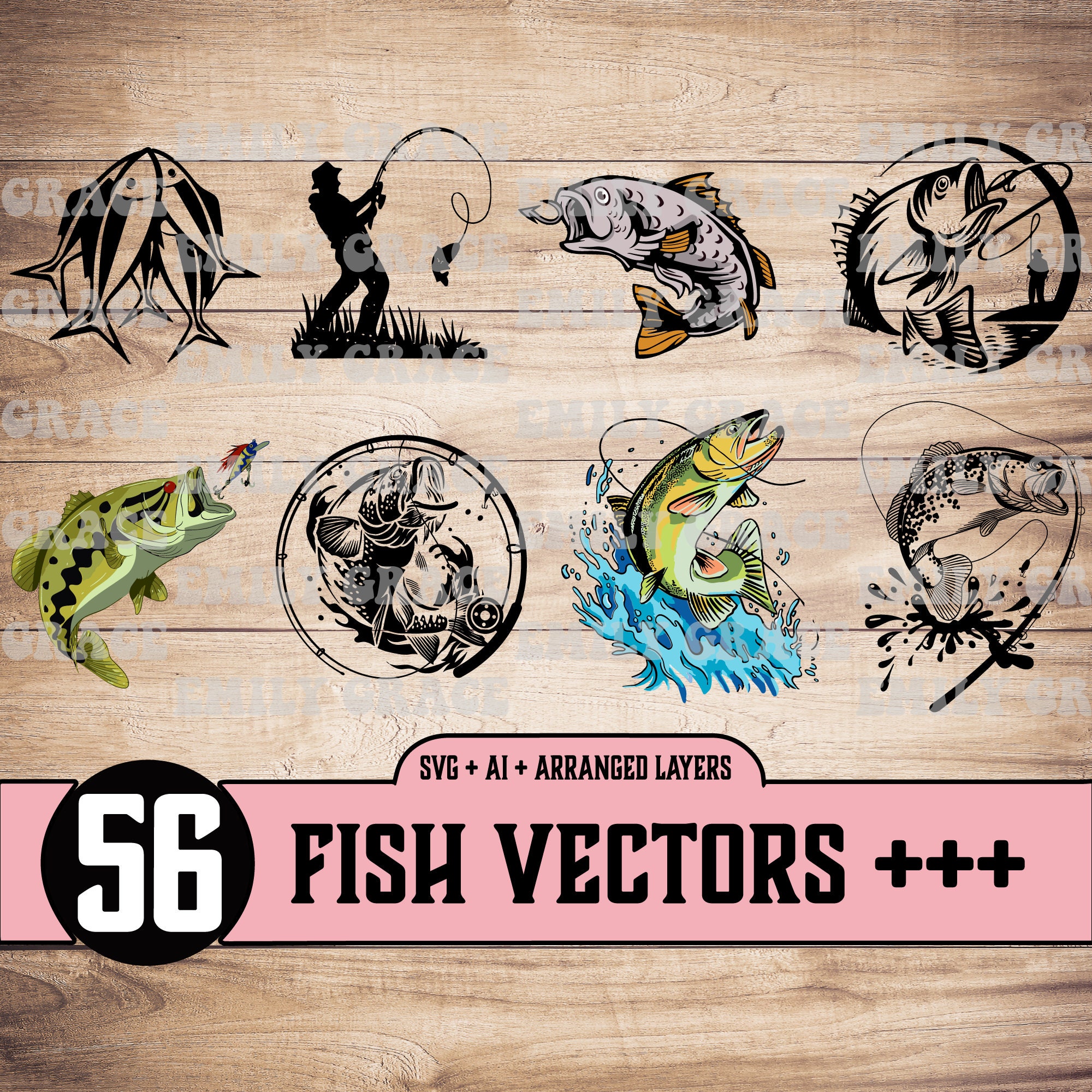 Fish Svg, Fishing Png, Fisherman Svg, Fish Flag Svg, Fish Cricut Svg ...