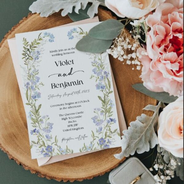 Spring Wildflower Wedding Invitation - Etsy