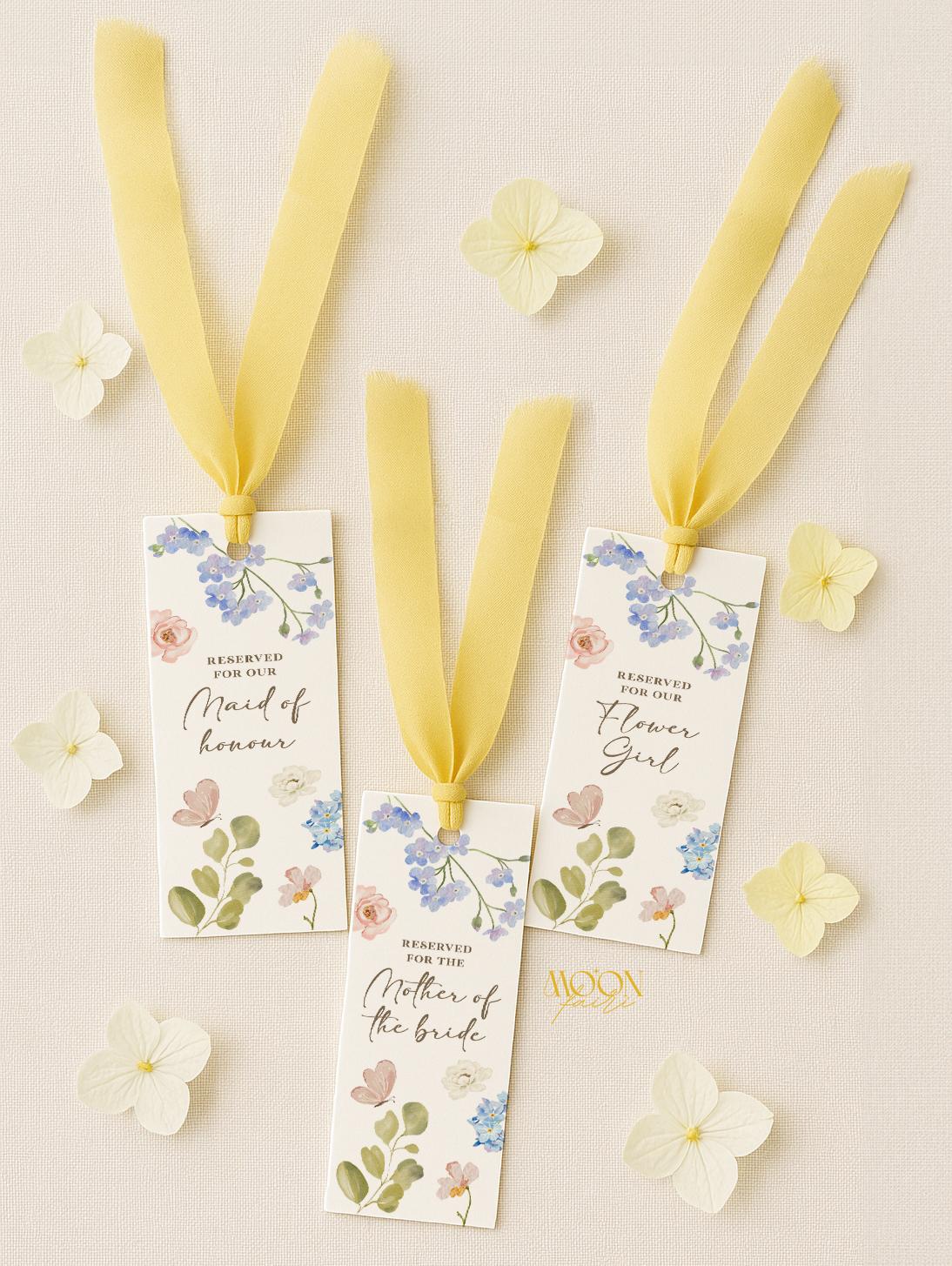 Personalised Name Chair Tags for Wedding – Row Reserve Aisle Seat Signs ...
