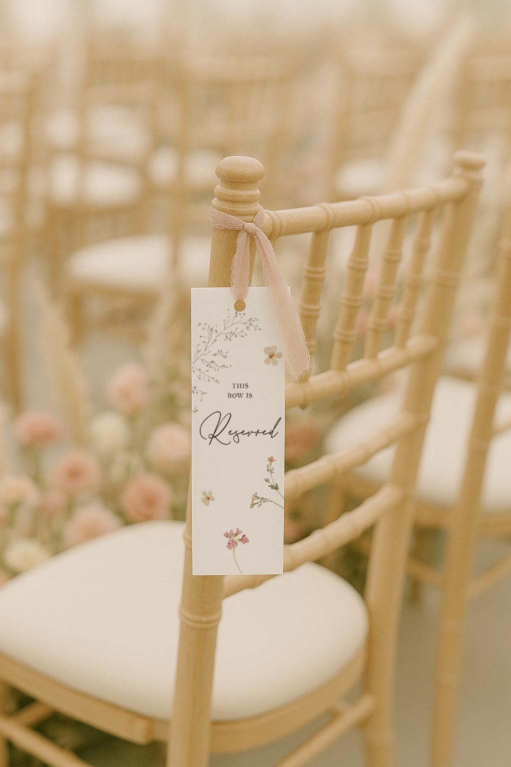 Reserved Chair Tags for Wedding – Row Reserve Aisle Seat Signs ...